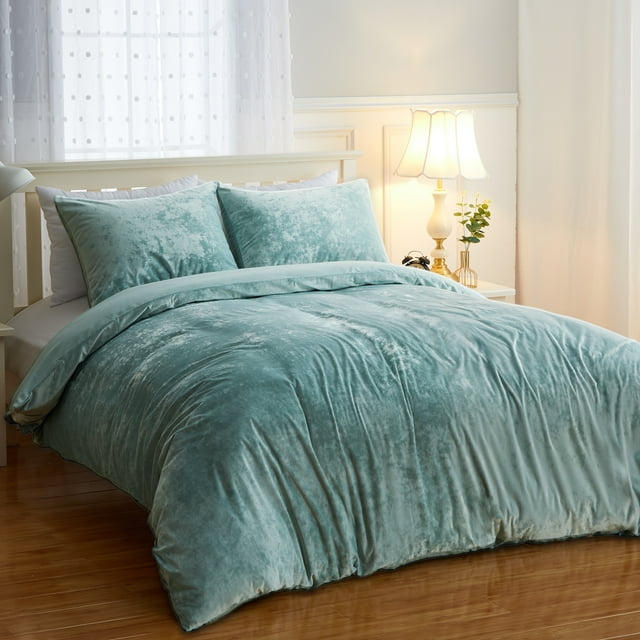 Haperlare 3 Pcs Velvet Duvet Cover Set Queen Size Luxury Soft Flannel ...