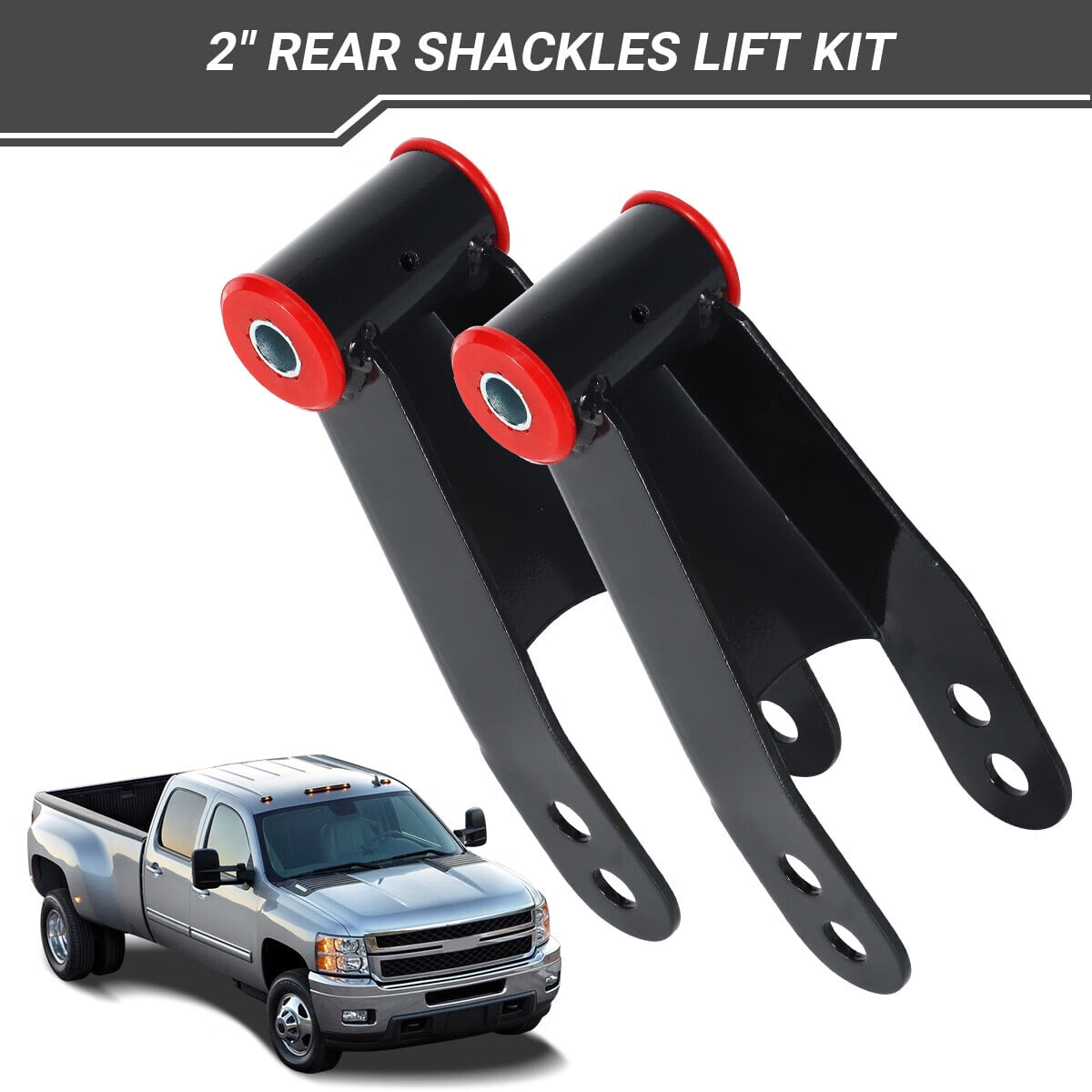 ZXMT 1Pair 2" Rear Drop Shackles Lift Kit Fit for 1988-2018 Chevy ...