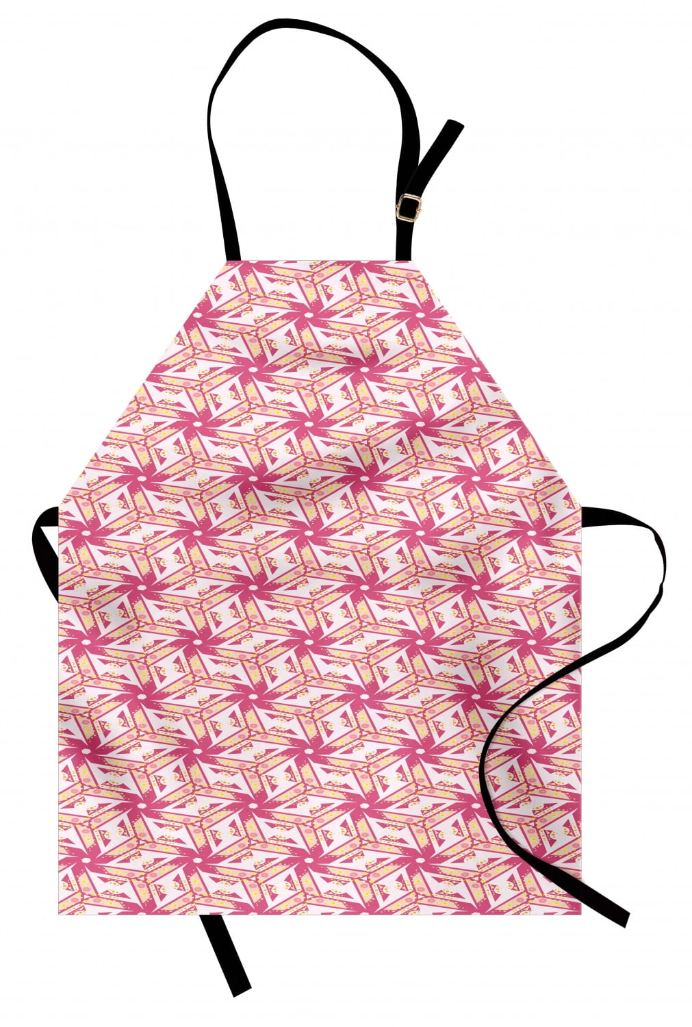 Pinwheel Apron Floral Style Curved Lines with Yellow Spots Distressed ...