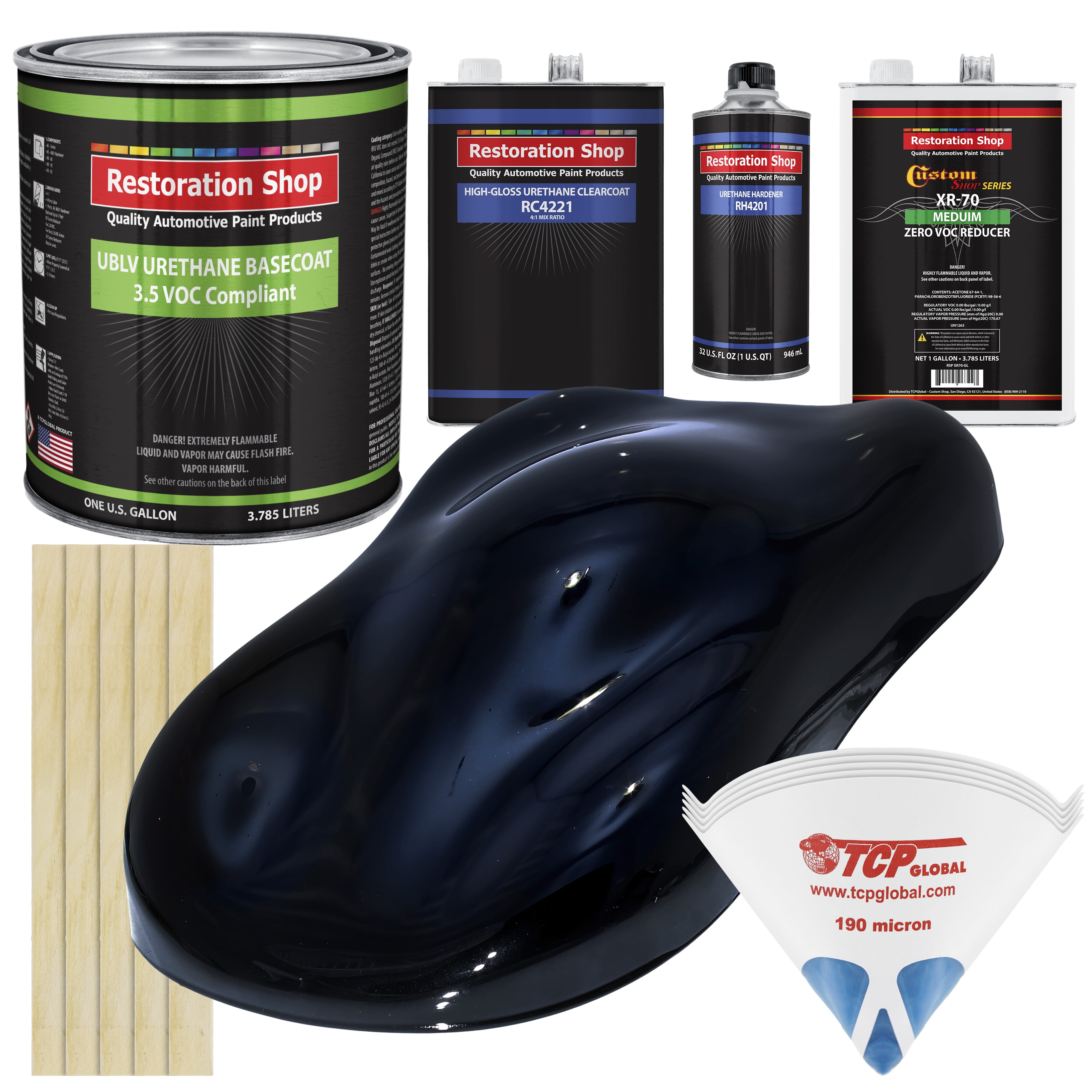 Dark Midnight Blue Pearl Gallon Low VOC URETHANE BASECOAT CLEARCOAT Car ...