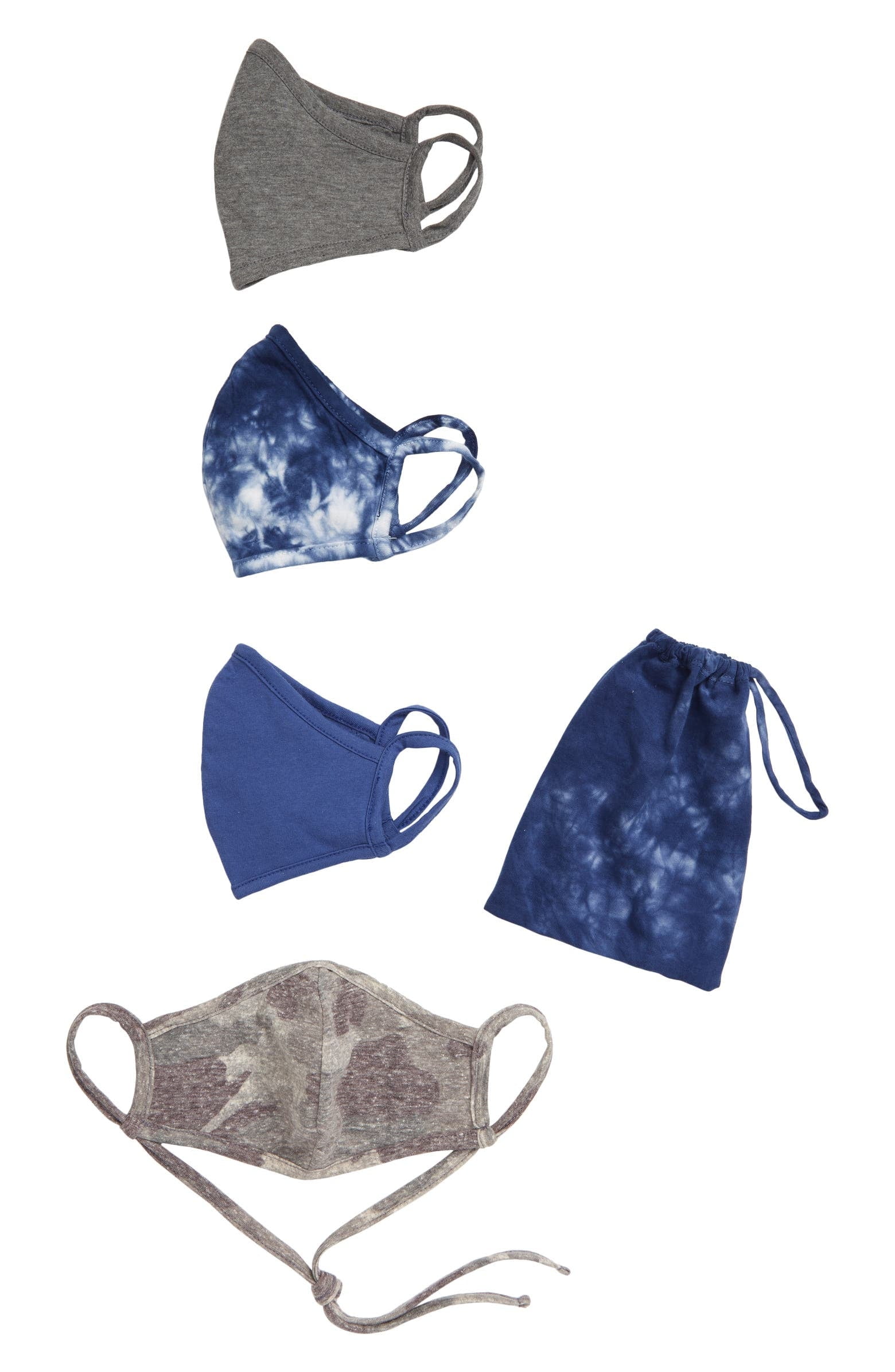 Adult Tie Dye 4 Pack Blue Combo Face Mask- Nordstrom - Walmart.com