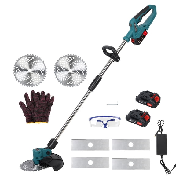Cordless Weed Eater String Trimmer, Lightweight Push Lawn Mower with 3 ...