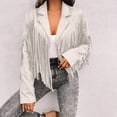BiZtdJrK Women's Faux Suede Blazers Casual Open Front Lapel Cropped ...