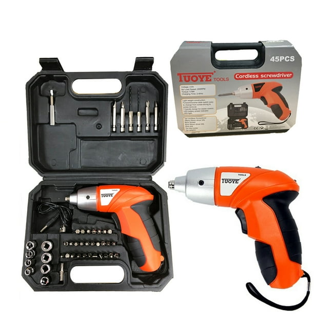 Mini Taladro Eléctrico Destornillador Inalámbrico Tuoye 45pc Tuoye ...