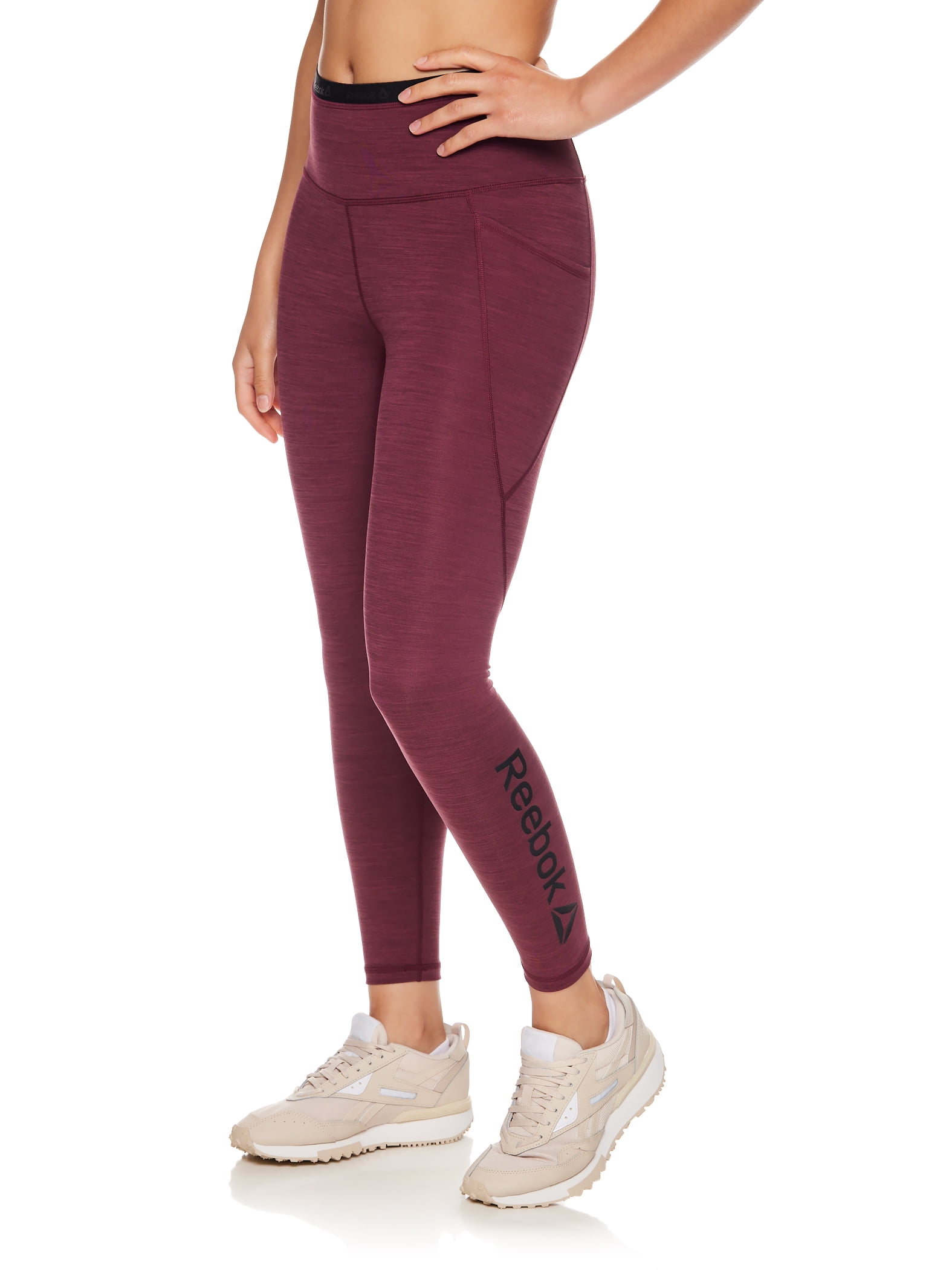 Reebok Women's Flex High Rise 7/8 Legging With Side Pockets And 25 ...
