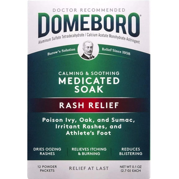Domeboro Medicated Soak Powder, Rash Relief, 12 ct, 2-Pack, Astringent ...