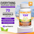 Immuno150 Immune Support Supplement, 150 Vegetable Capsules - Immunity ...