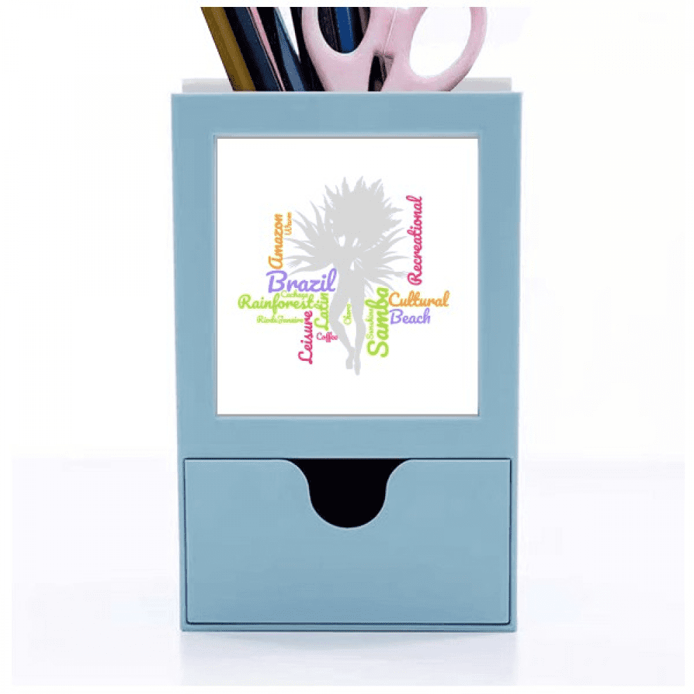 Brazil Dance Samba Culture Wordcloud Desk Supplies Organizer Pen Holder ...
