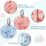 Bath Sponges Colorful Shower Sponges Exfoliating Mesh Pouf Bath Ball ...
