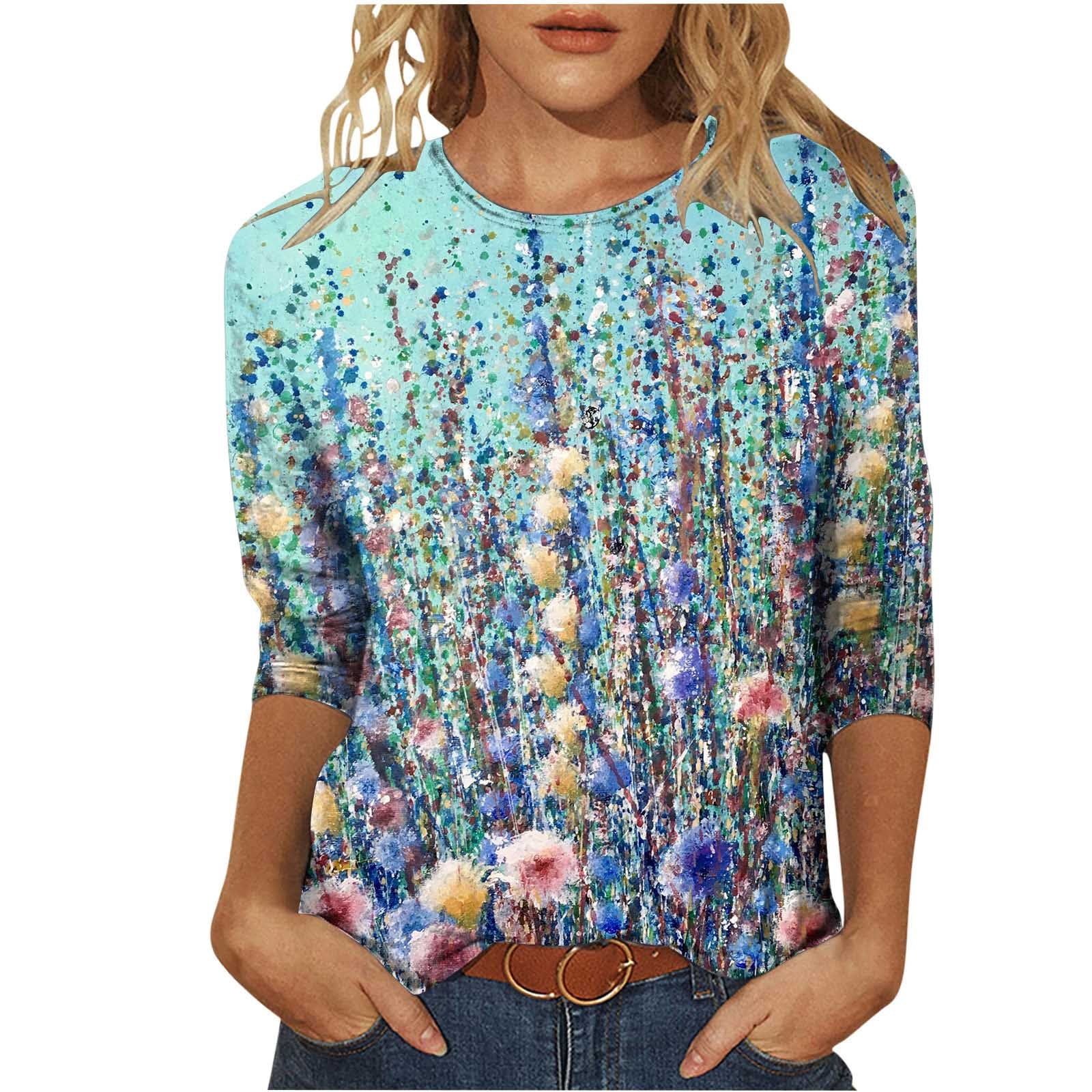 Virmaxy Ugly Blouses For Women Trendy Casual Fall Funny Printed T-shirt ...