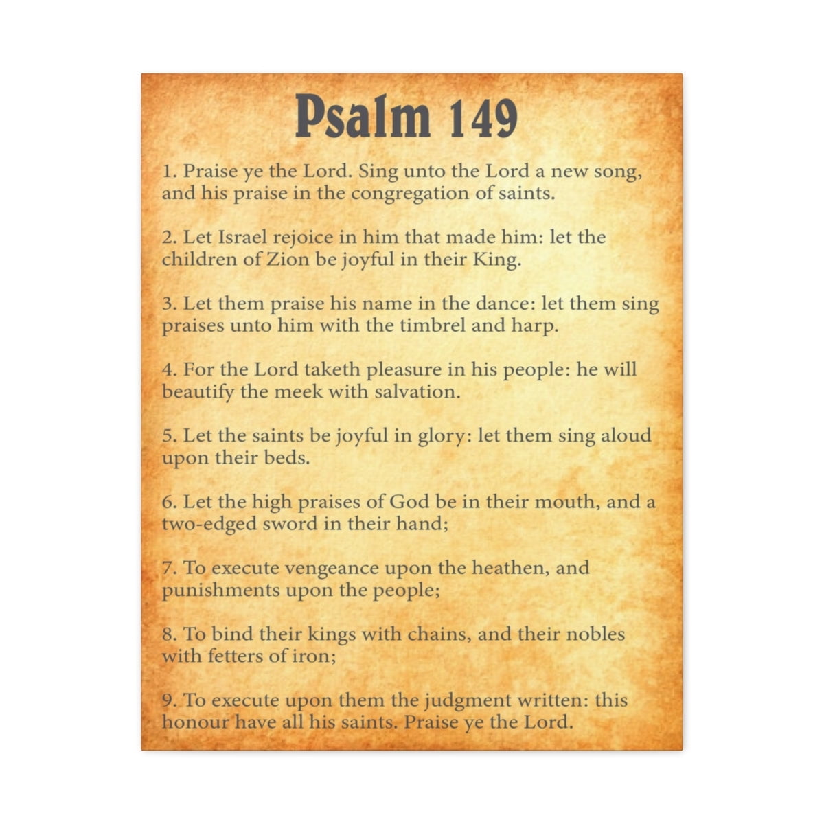 Scripture Walls Psalm 149 Chapter Gold Bible Canvas Christian Wall Art Ready to Hang Unframed ...