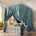 Full Size Canopy Bed Frame with Outer Support, Thickened Metal Poles ...