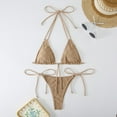 Idall Bikini Sets Bathing Suit Solid Color Bikini Strap Split Swimsuit