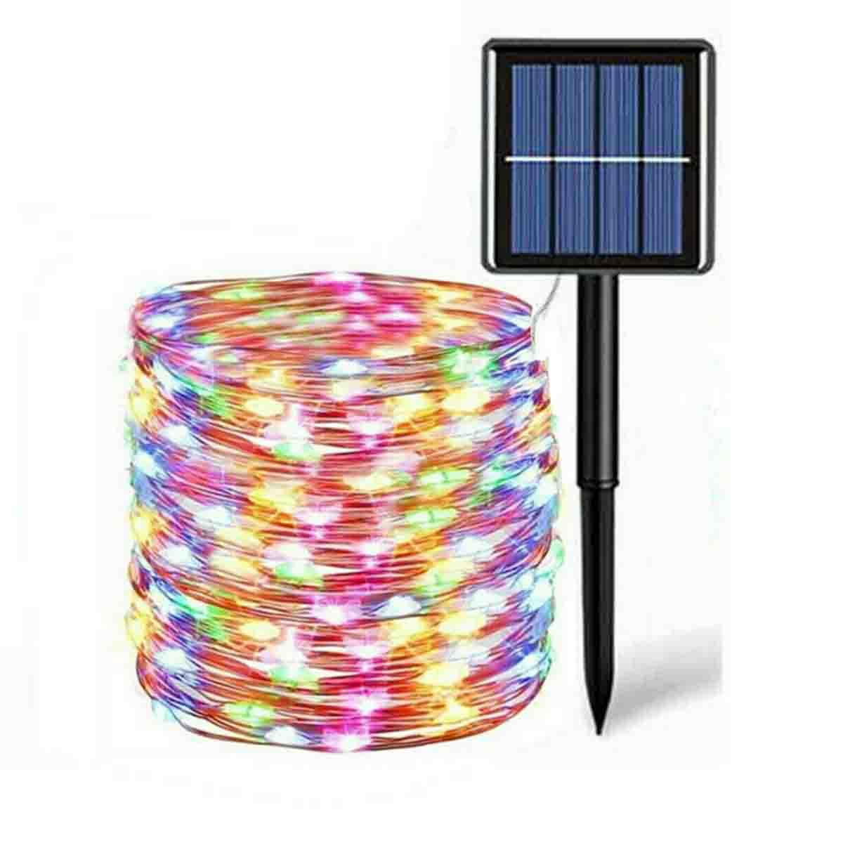 Solar Powered Copper Wire Led String Lights, 33FT 100 LEDs Waterproof ...
