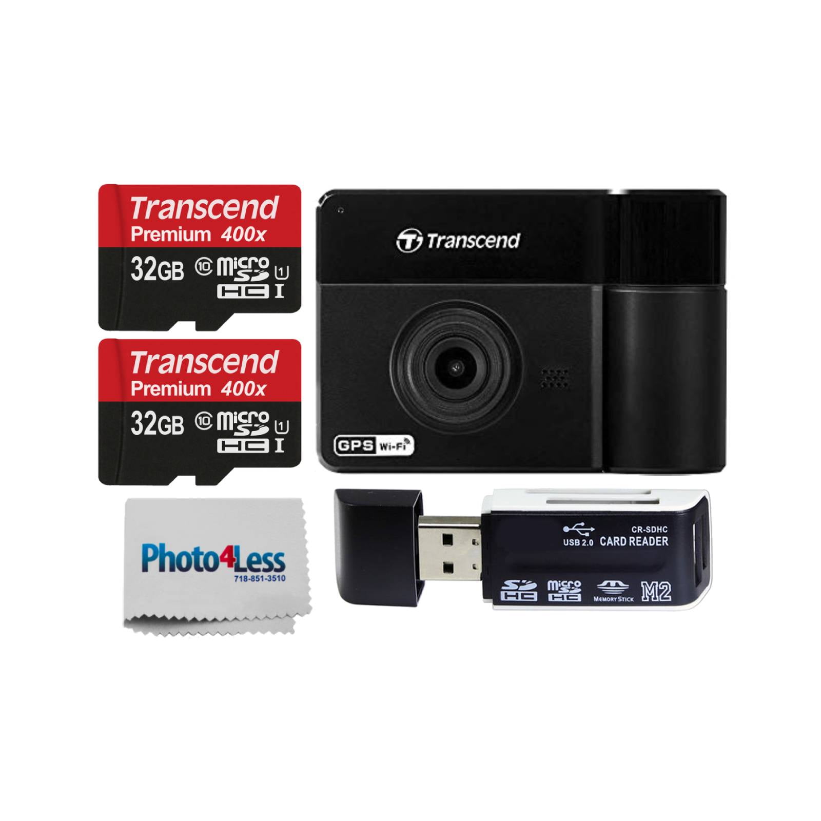Transcend DrivePro 550 Dual Lens Dash Camera with 64GB microSD Card ...
