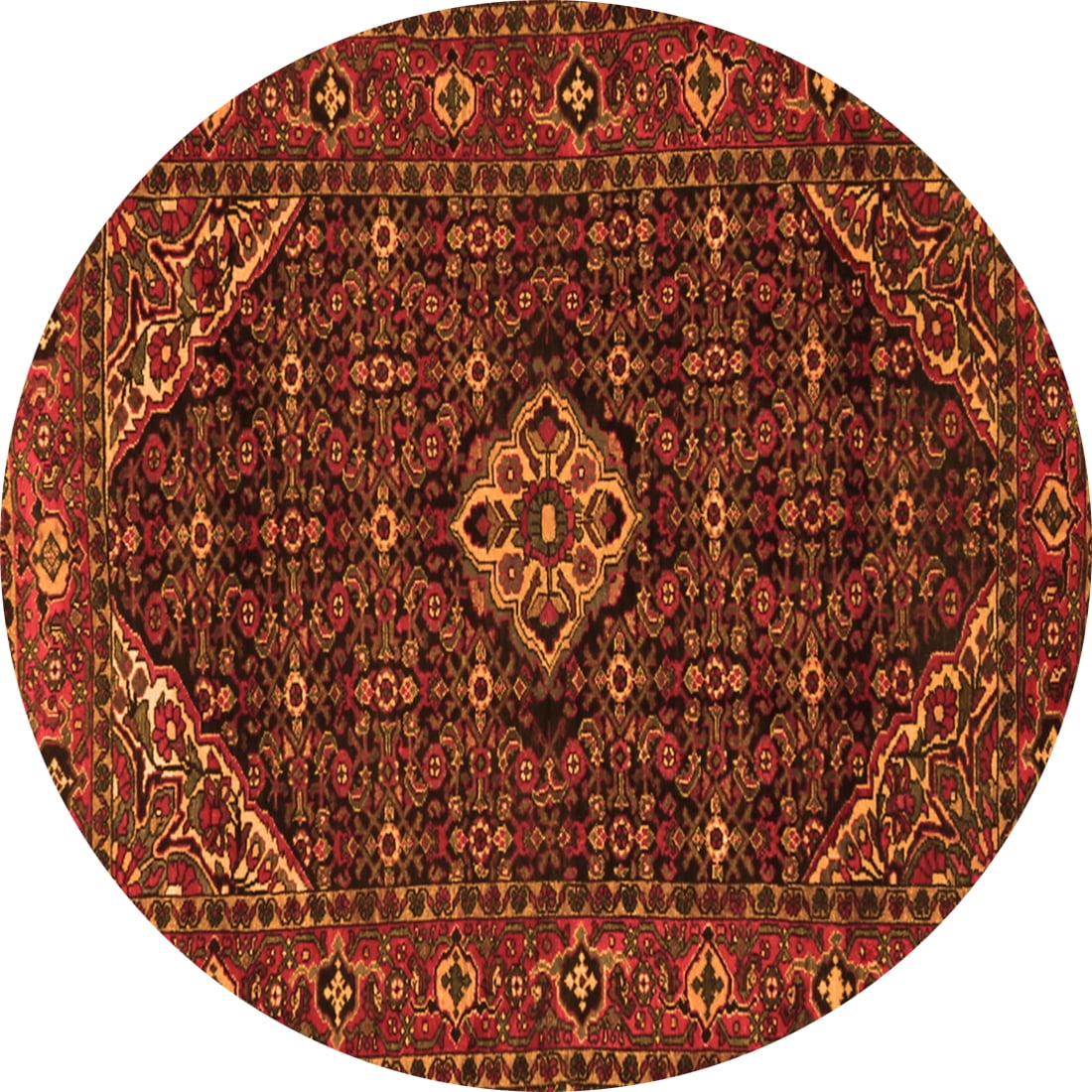Ahgly Company Indoor Round Persian Orange Traditional Area Rugs, 8 ...