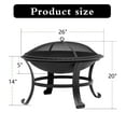 Vebreda 26 inch Fire Pit Wood Burning Metal Fire Pit with Round Mesh ...