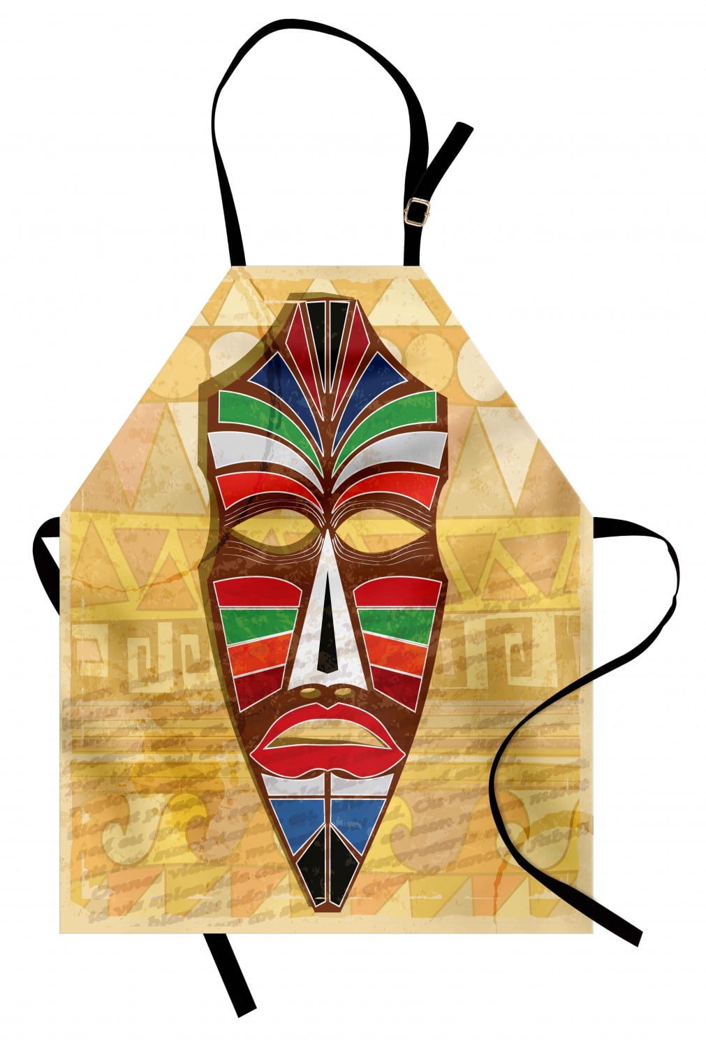 Tiki Bar Apron Colorful Vivid Ethnic Mask on Vintage Style Backdrop ...