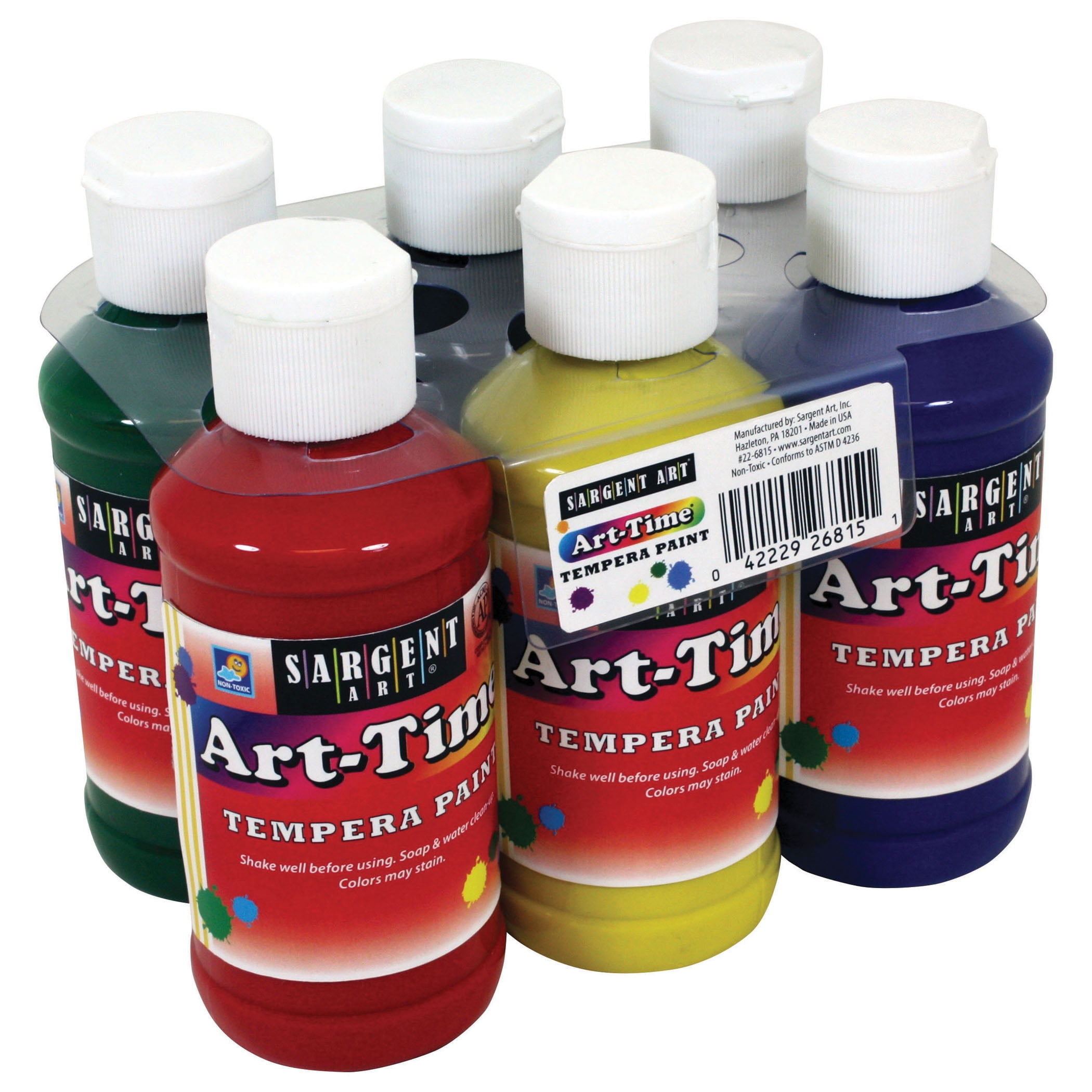 Art-Time® 4oz Tempera Paint Set, Primary Colors, 6 per set, 2 sets ...