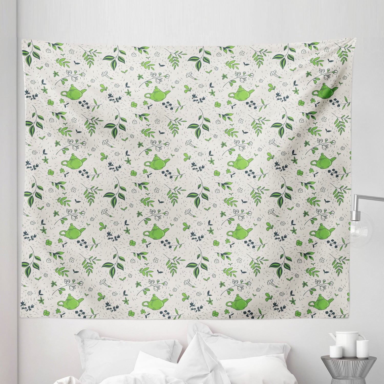Jasmine Tapestry, Exotic Herbal Tea Concept Green Tea and Jasmine ...