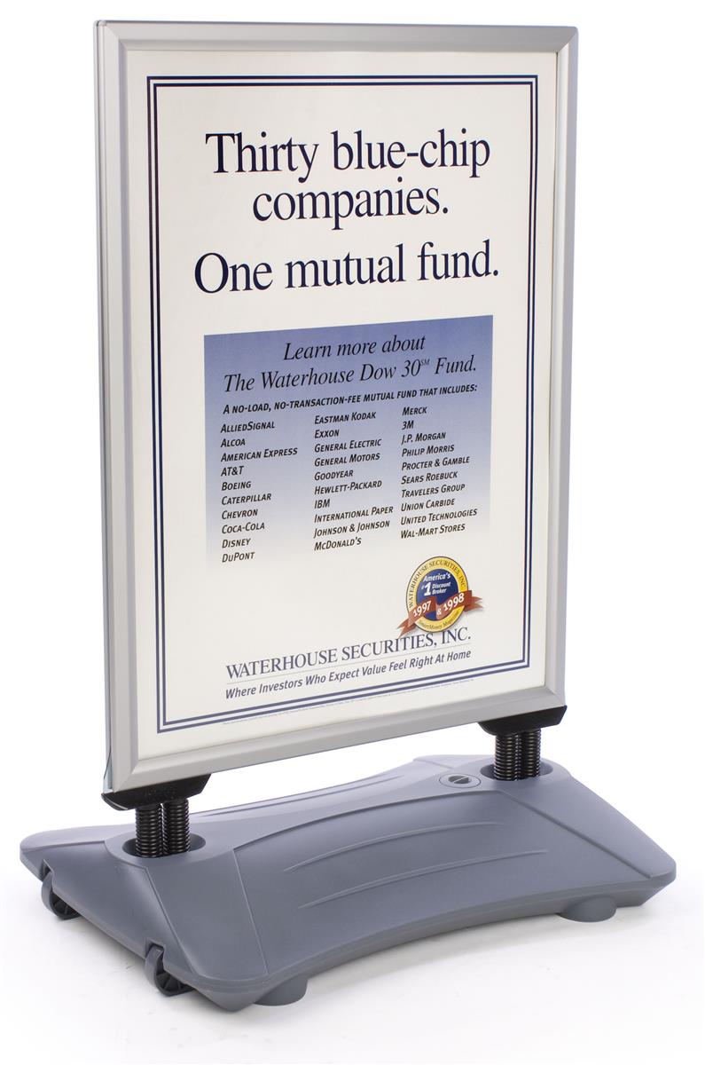 30 x 40 Outdoor Sidewalk Sign with Water-Fill Base and Snap-Open Frame ...