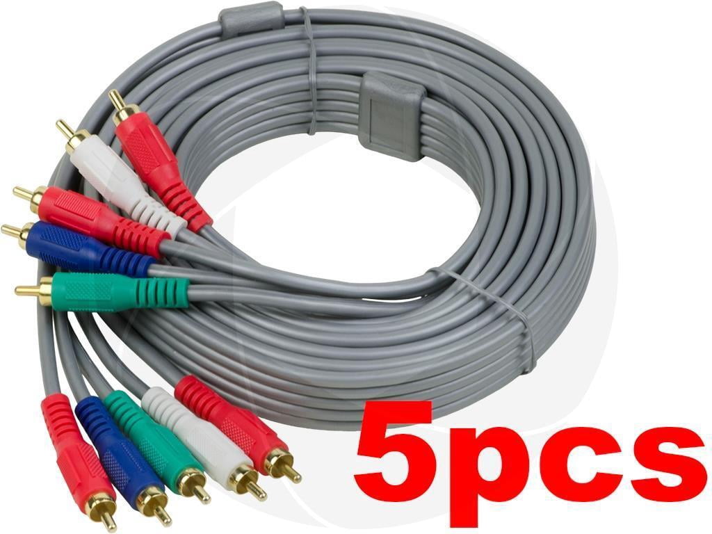 HDTV Video Audio 5RCA Plugs Component RCA AV Gold Plated HD Cable (10FT ...