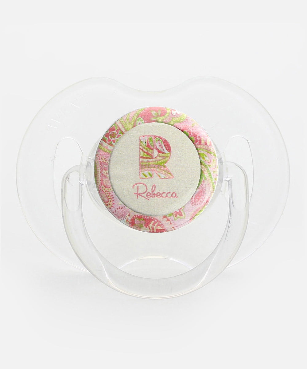 Personalized Name Pink Paisley Pacifier - Walmart.com