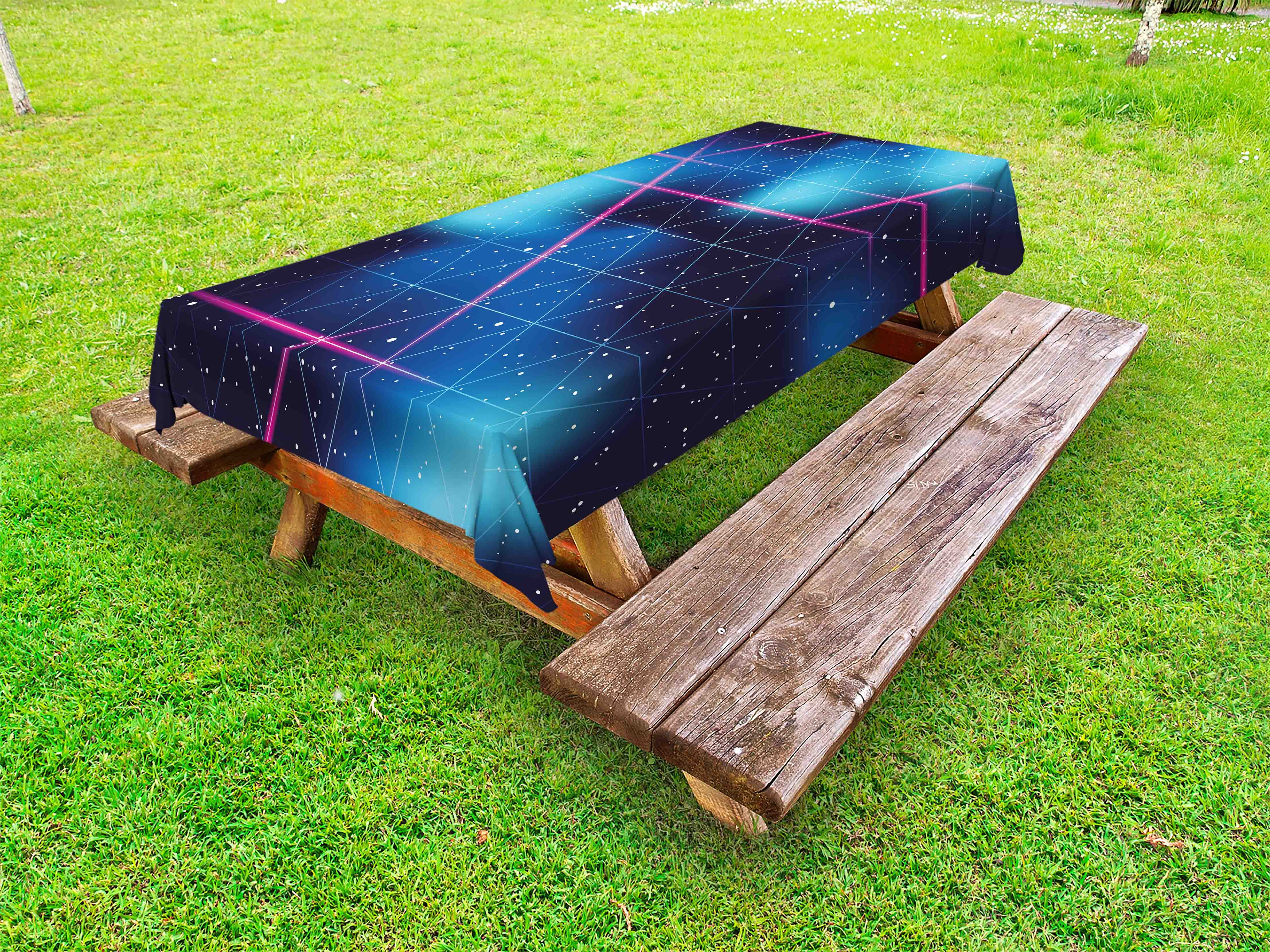 Navy and Blush Outdoor Tablecloth, Eighties Inspired Retrofuturistic ...