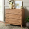 SAFAVIEH Galio Contemporary 3 Drawer Chest, Oak/Gold (30.7 in. W x 18.5 ...