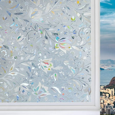 Privacy Window Film Rainbow Static Window Cling Stained Glass Covering ...
