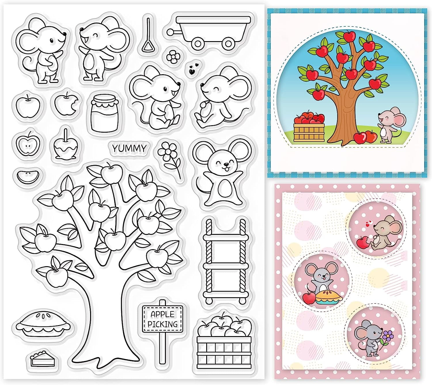 1sheet animalClear Stamps Fruit Tree Silicone Stamps Fruits Rubber ...