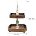 SOFE Famehouse 2 Tier Tray Decor, Rustic Wooden Two Tirerd Tray Stand ...