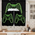 Curtains Swag and Tiers Curtains Set, Green Game Controller Valances ...