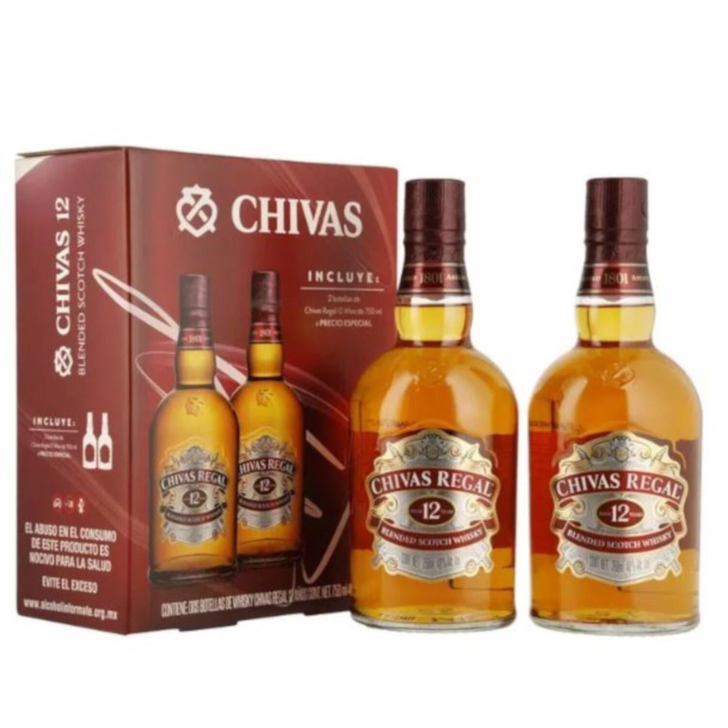 Whisky Chivas Regal 12 años 2 botellas 750 ml | Bodega Aurrera en línea