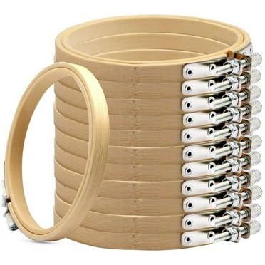 Uxcell 4" Round Bamboo Embroidery Hoop Circle Cross-Stitch Ring, 3 Pack ...