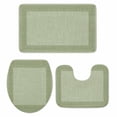 3 Piece Bathroom Rug Set, Sage Green Vintage Non Slip Bath Mat with ...