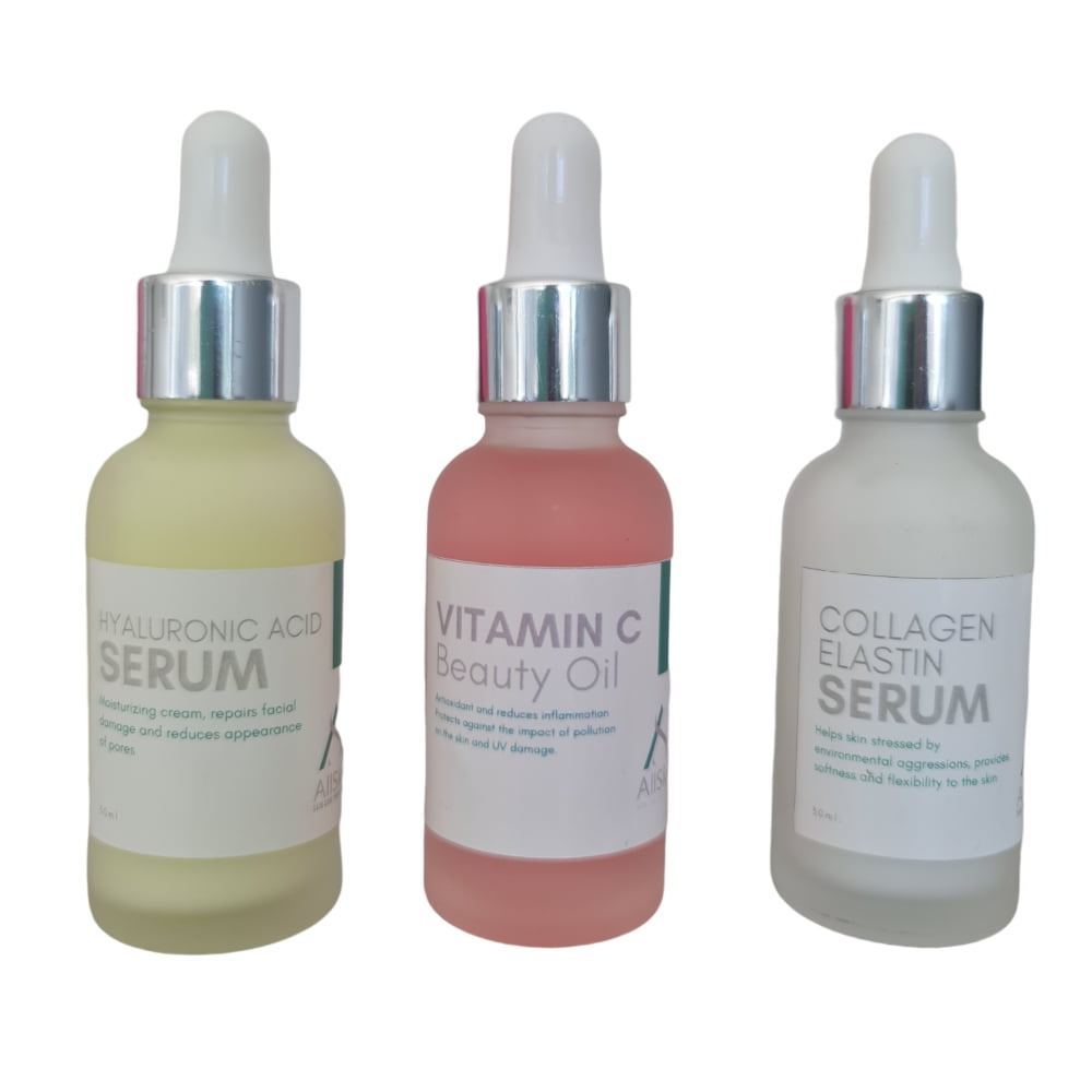 Kit de 3 sueros con ácido hialurónico, vitamina C y colágeno ALLSKIN ...
