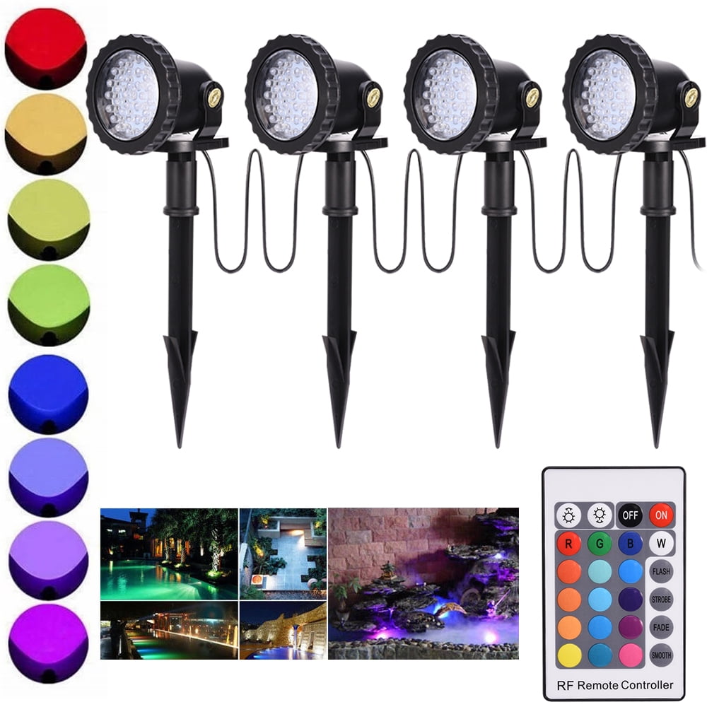 Rosnek LED Garden Spotlights, 36LEDs Landscaping Light, Waterproof Lawn ...