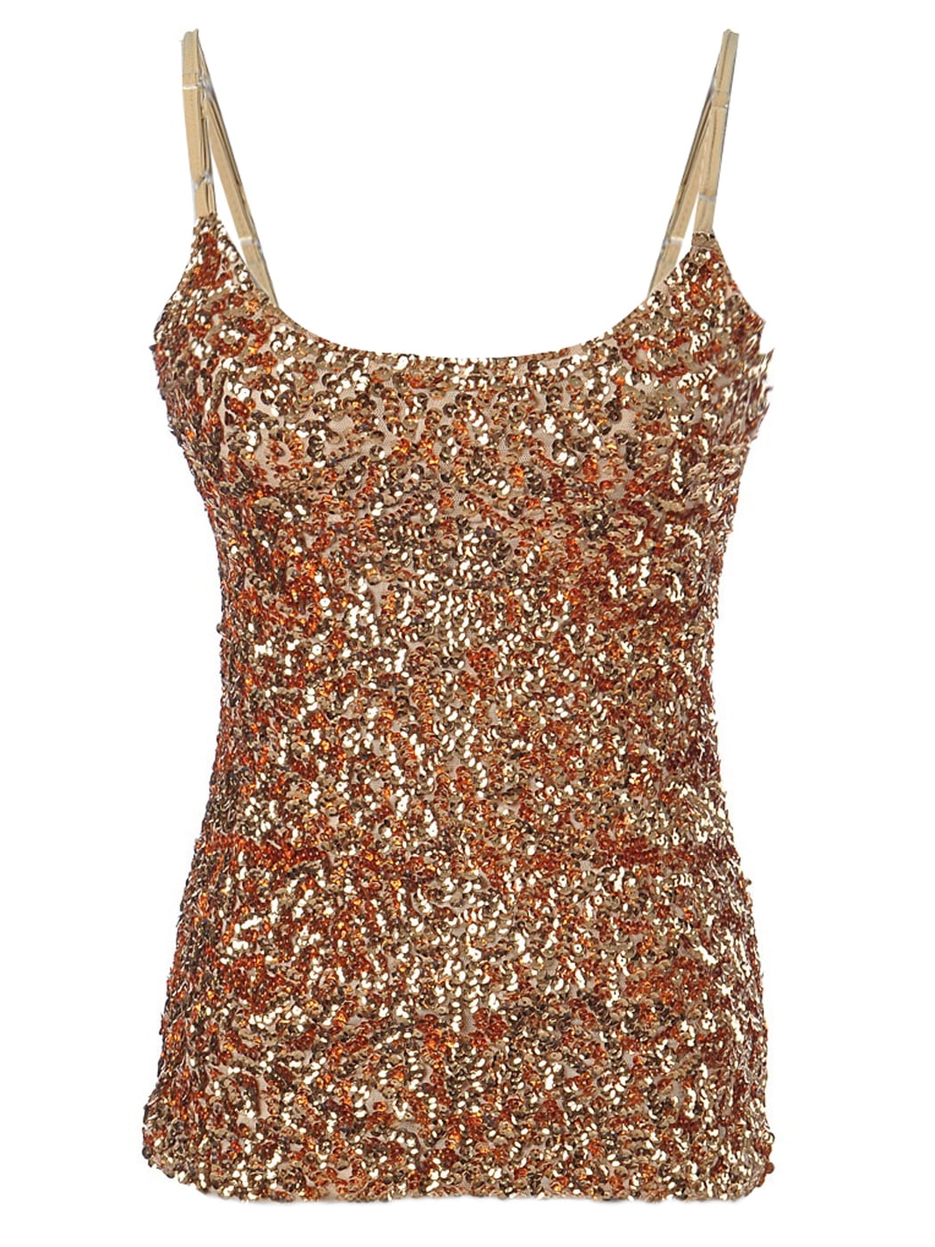 Fashion Womens Shimmer Sequins Club Spaghetti Strap Camisole Vest Tank ...