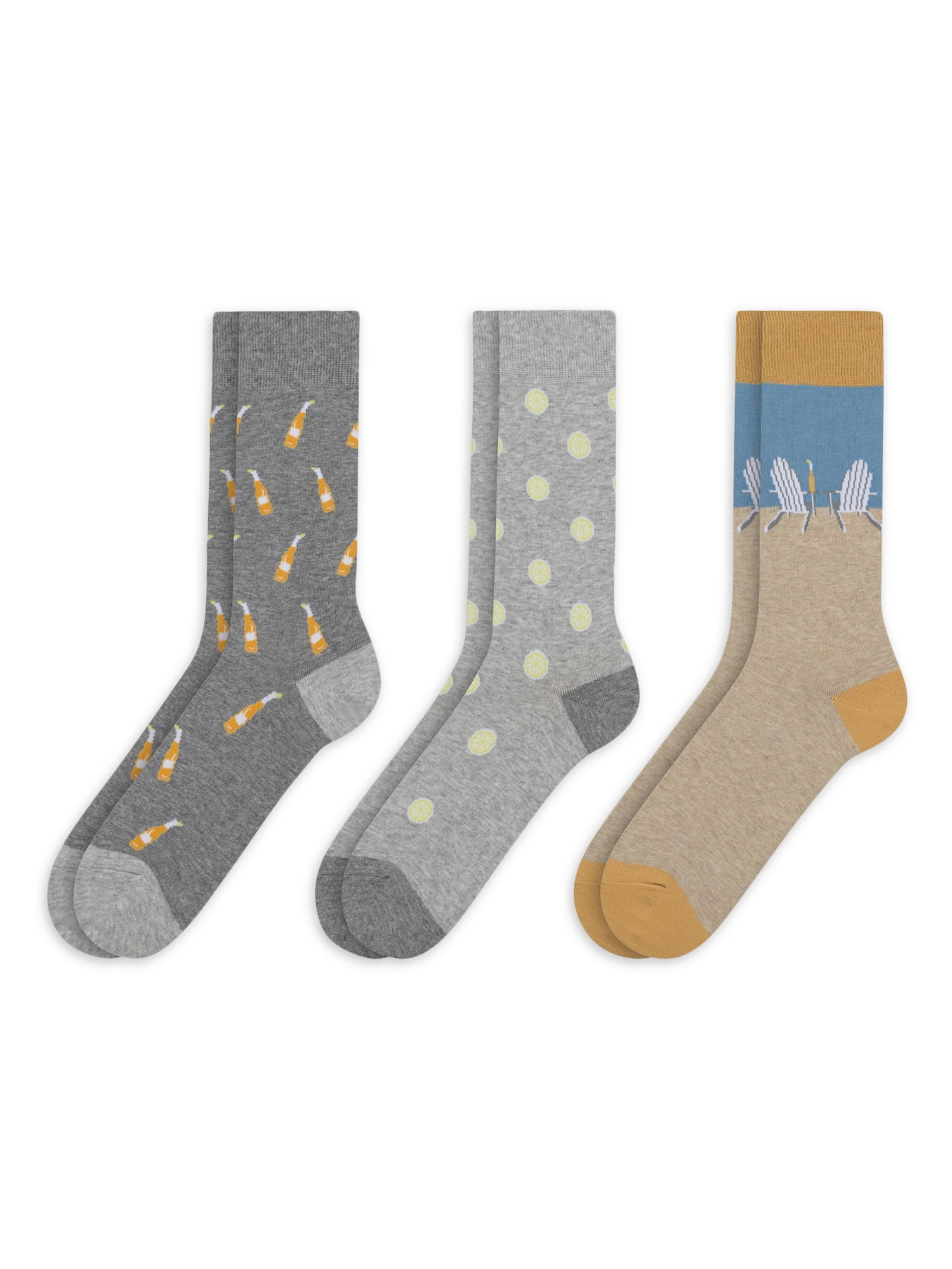 George Men's 3 Pack Cotton Novelty Crew Socks - Walmart.com