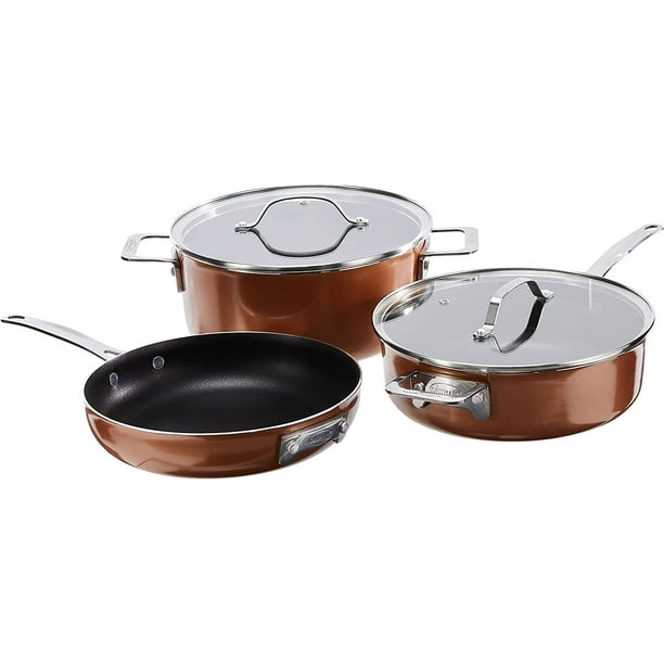 Gotham Steel Stackable Pots and Pans Set – Stackmaster 5 Piece Cookware ...