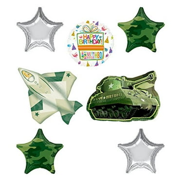 Army Tank Camouflage Party Supplies Birthday Balloon Bouquet ...