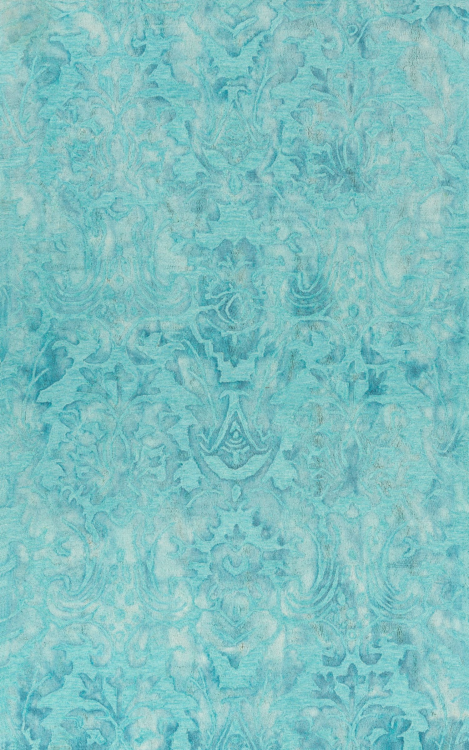 Addison Nolita Traditional Wool Aqua Damask Area Rug - Walmart.com