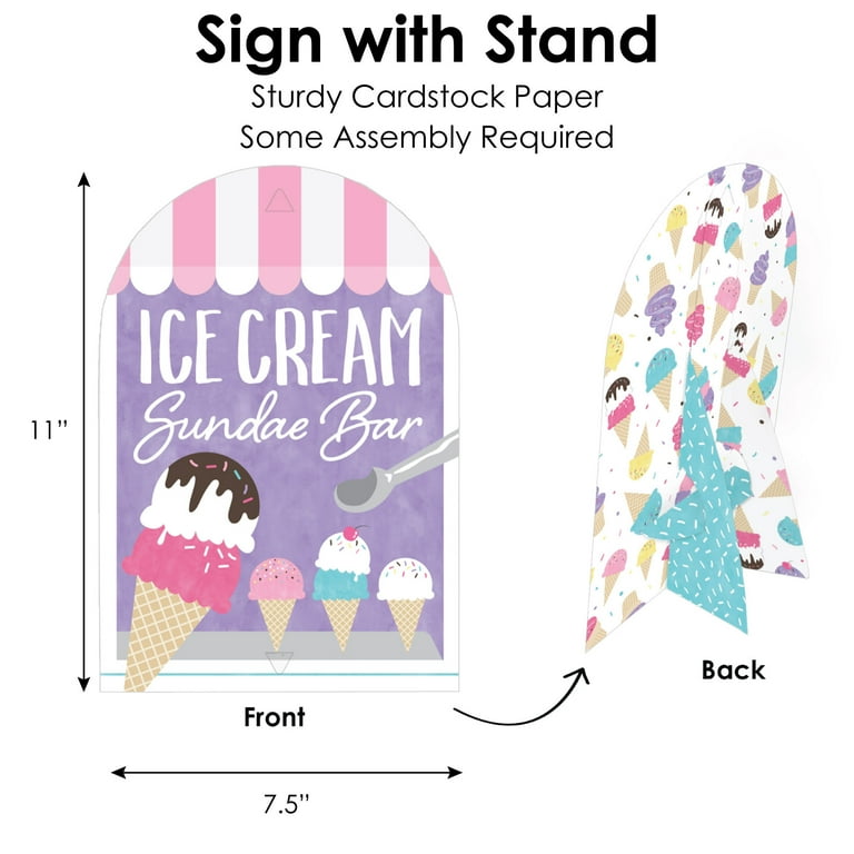 Ice Cream Sundae Bar Signs