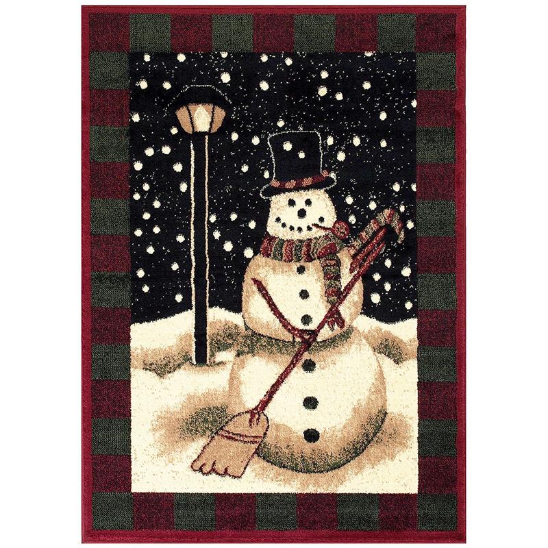 Christmas Rug Holiday Décor Snow Man Area Rug Approximately: 3ft4in X ...