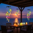 DAYBETTER Solar Wind Chimes,7 Color Changing Hummingbird Outdoor Decor ...