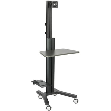 StarTech.com Mobile Standing Workstation with Monitor Mount, CPU/PC ...