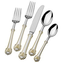 Wallace Napoleon Bee Gold Accent 18/10 Stainless Steel 60pc. Flatware ...