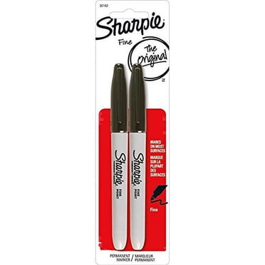 Sharpie Twin Tip Permanent Markers, Fine and Ultra Fine, Black, 2 Count ...