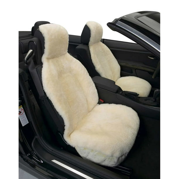 Sideless Sheepskin Seat Cover Cream - Walmart.com